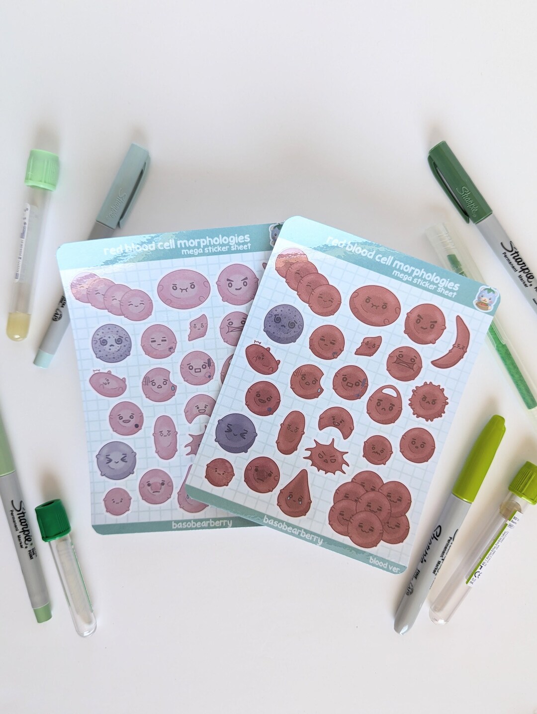 Red Blood Cell Sticker Sheet - Cute Blood Cells/med Lab/laboratory ...