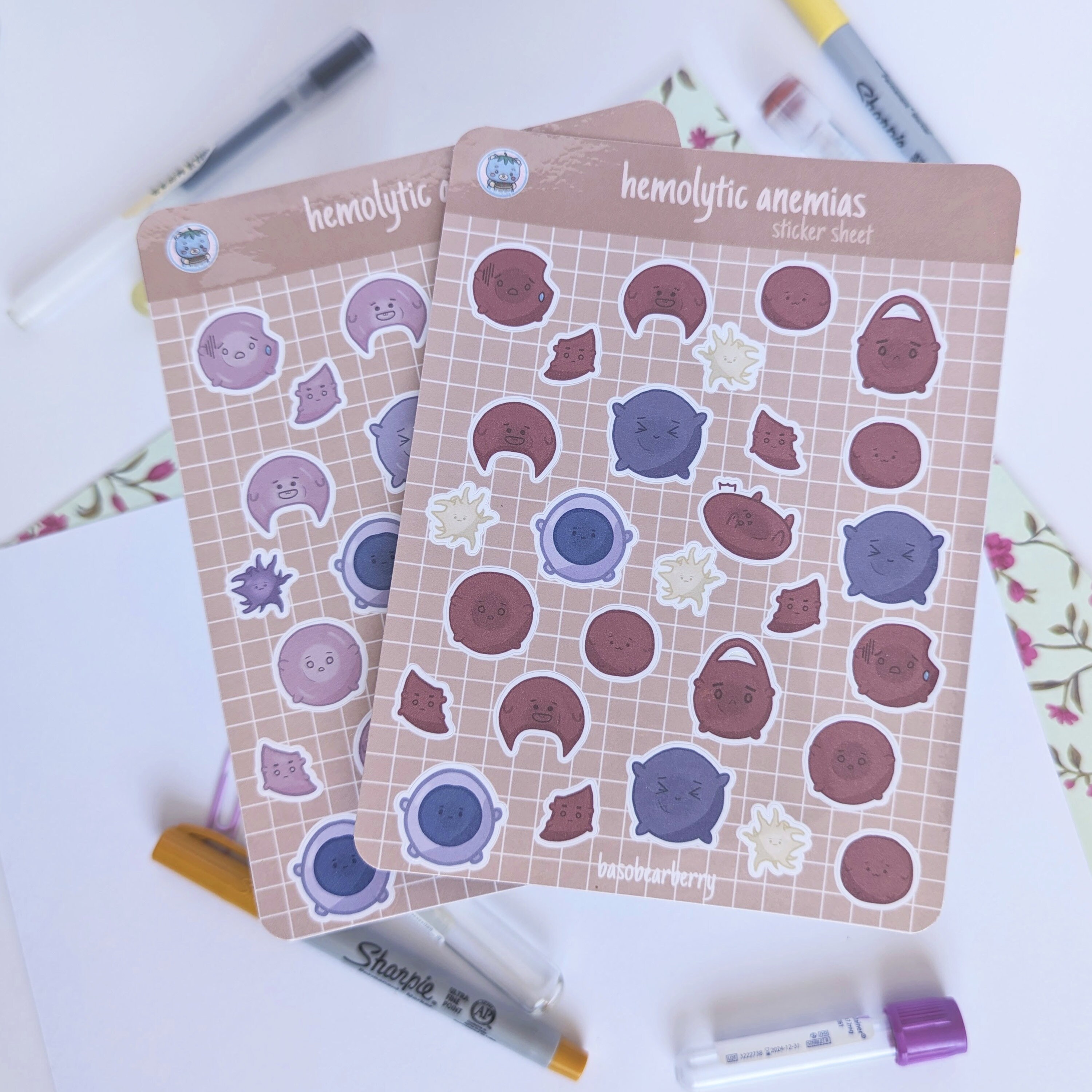 Hemolytic Anemias Sticker Sheet Cute Blood Cells/med Lab/laboratory ...