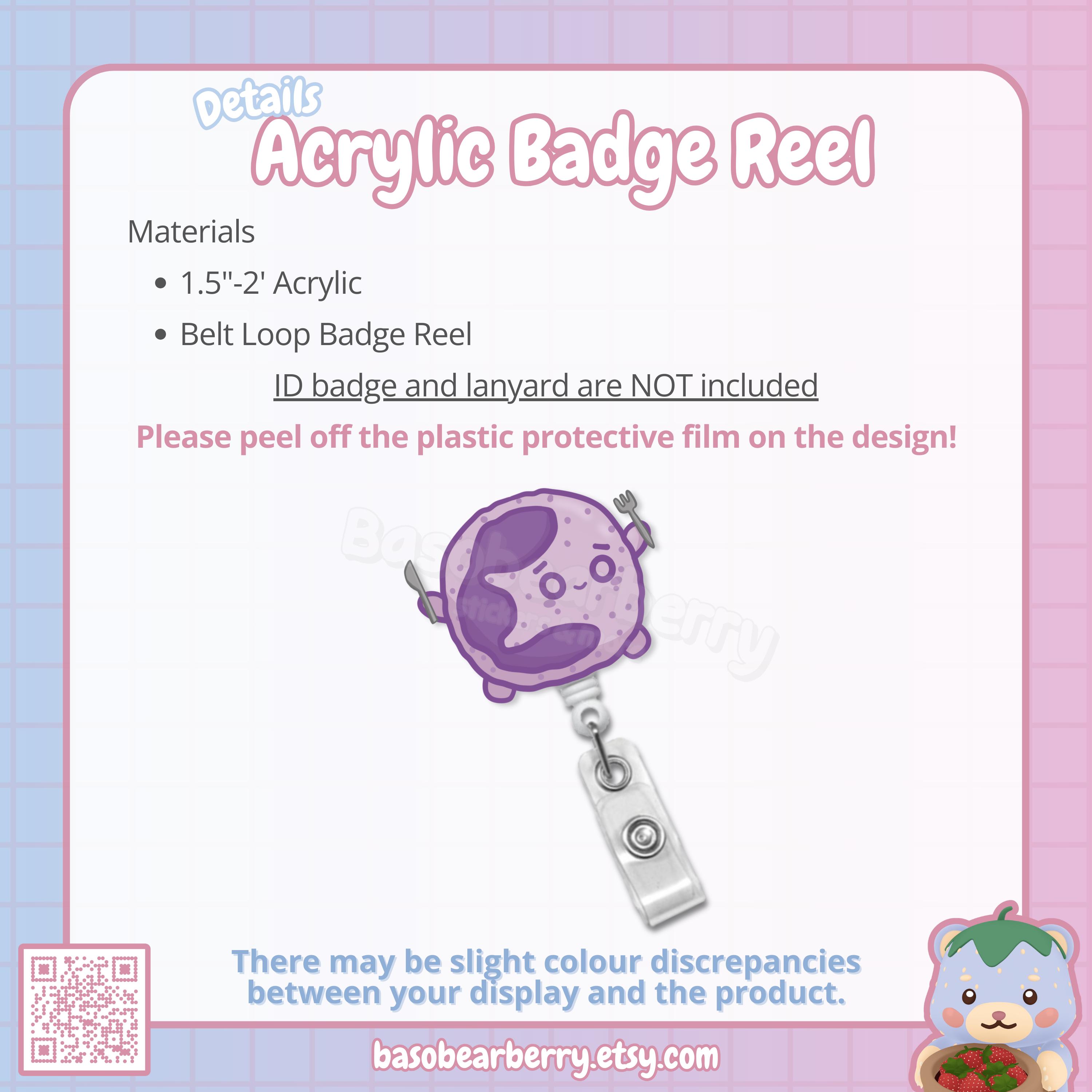 Hematoxylin and Eosin Badge Reel-cute Blood Cells/med Lab/laboratory ...