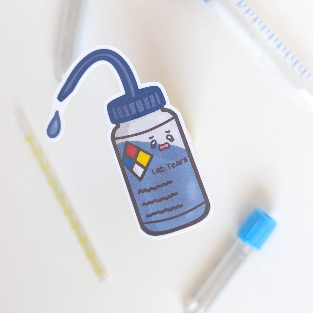Lab Tears Wash Bottle Vinyl Sticker -med Lab/laboratory/nurse/science ...