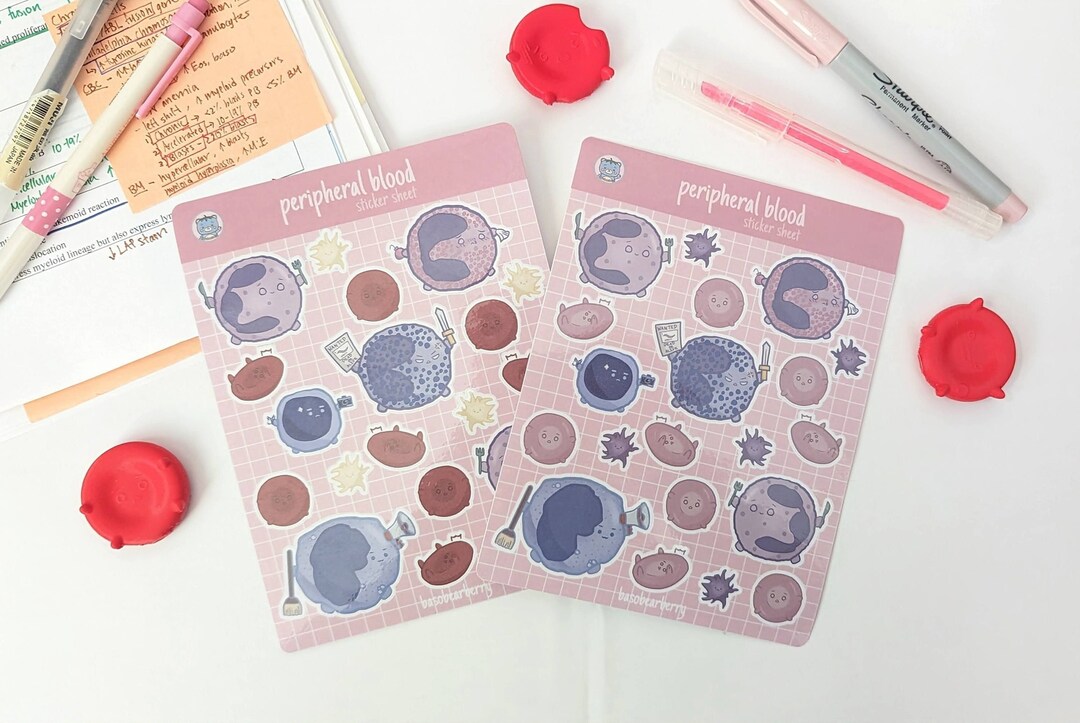 Peripheral Blood Sticker Sheet Cute Blood Cells/med Lab/laboratory ...
