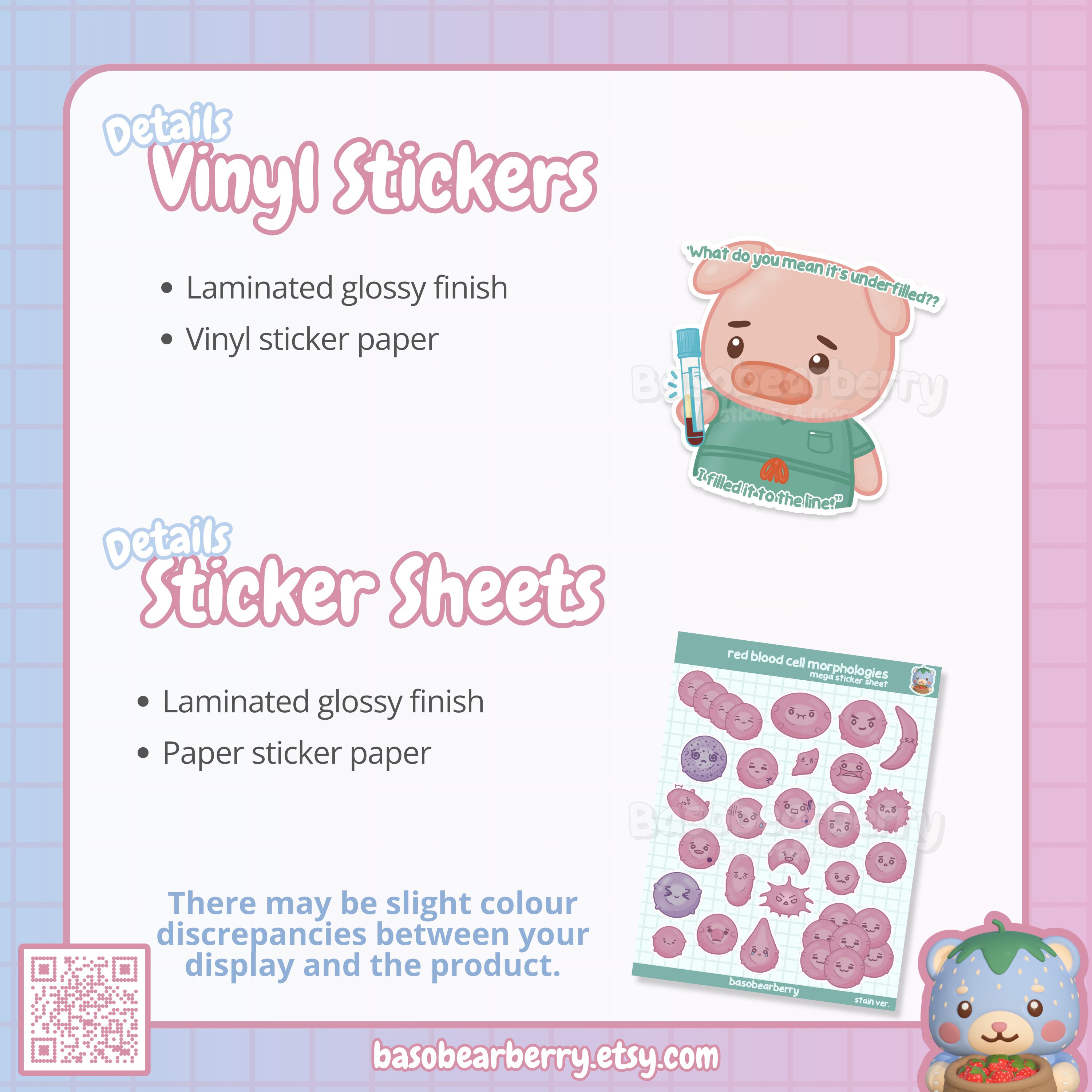 Megaloblastic Anemia Sticker Sheet Cute Blood Cells/med Lab/laboratory ...