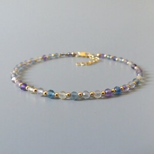 Fluorite Bracelet Dainty Fluorite Jewelry Crystal Bracelet Gemstone ...