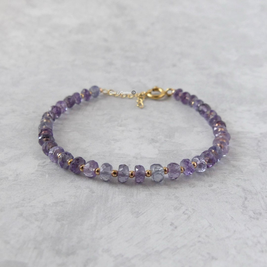 RARE Dainty Alexandrite Bracelet Gold Filled Color Change Alexandrite ...