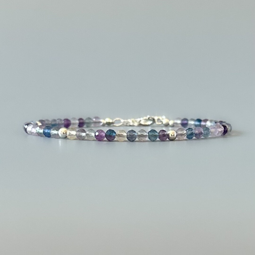 Fluorite Bracelet Dainty Fluorite Jewelry Crystal Bracelet Gemstone ...