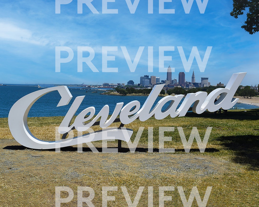 Cleveland Sign - Edgewater Park - Etsy