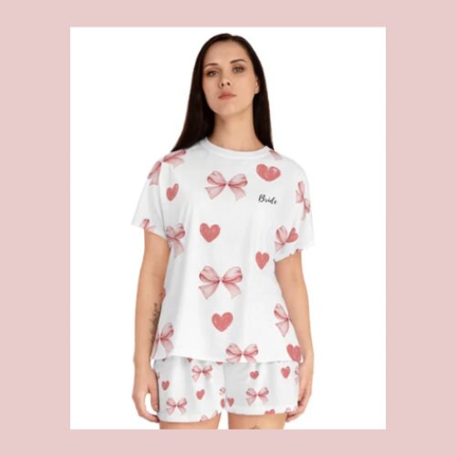 Coquette Bachelorette Pajamas for Bride Cute Matching Pjs for Brides ...