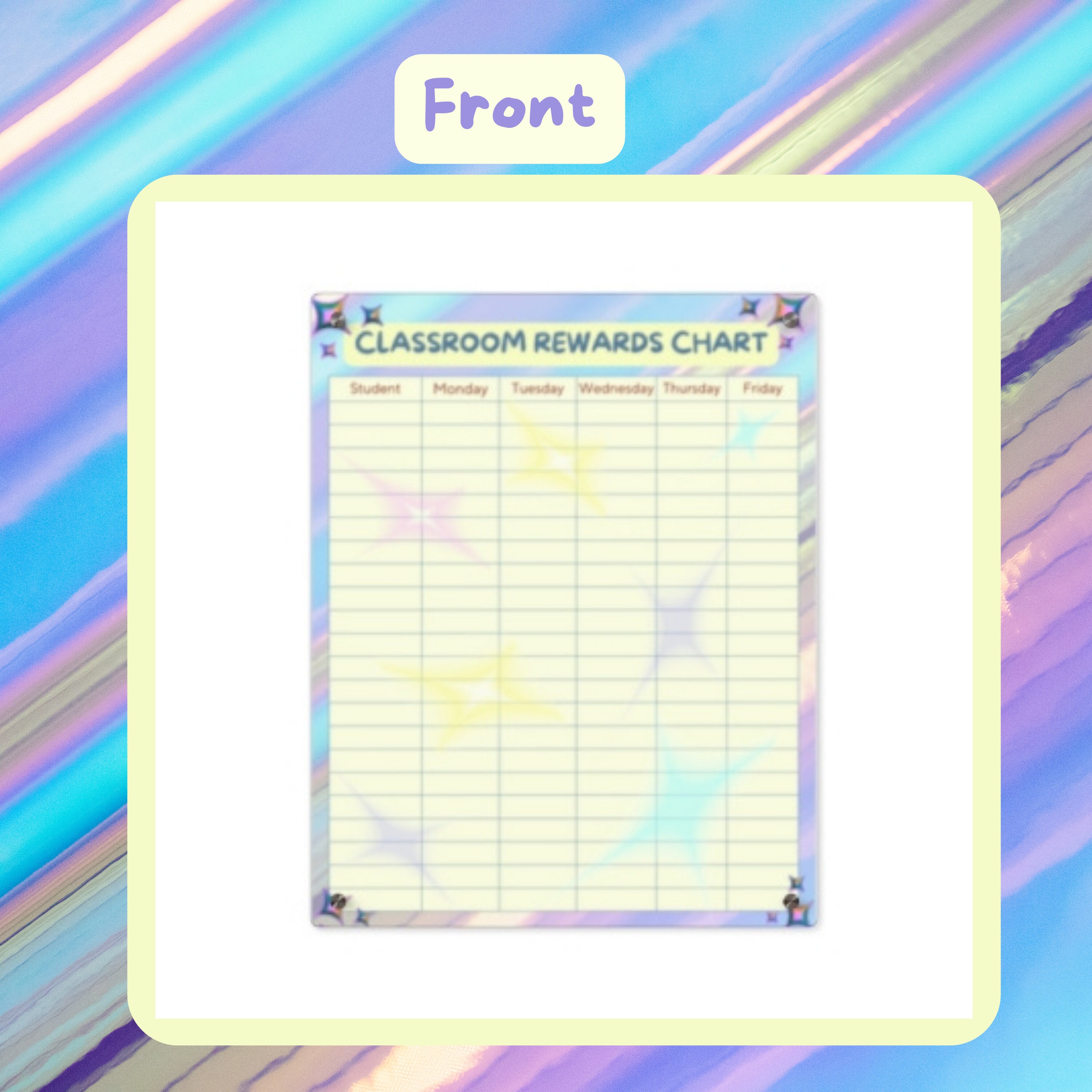 Y2K Acrylic Student Rewards Wall Chart for Teachers, Cute Classroom ...