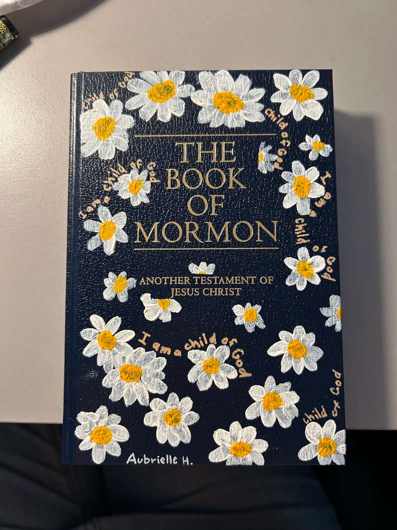 Hand Painted Book of Mormon-floral - Etsy