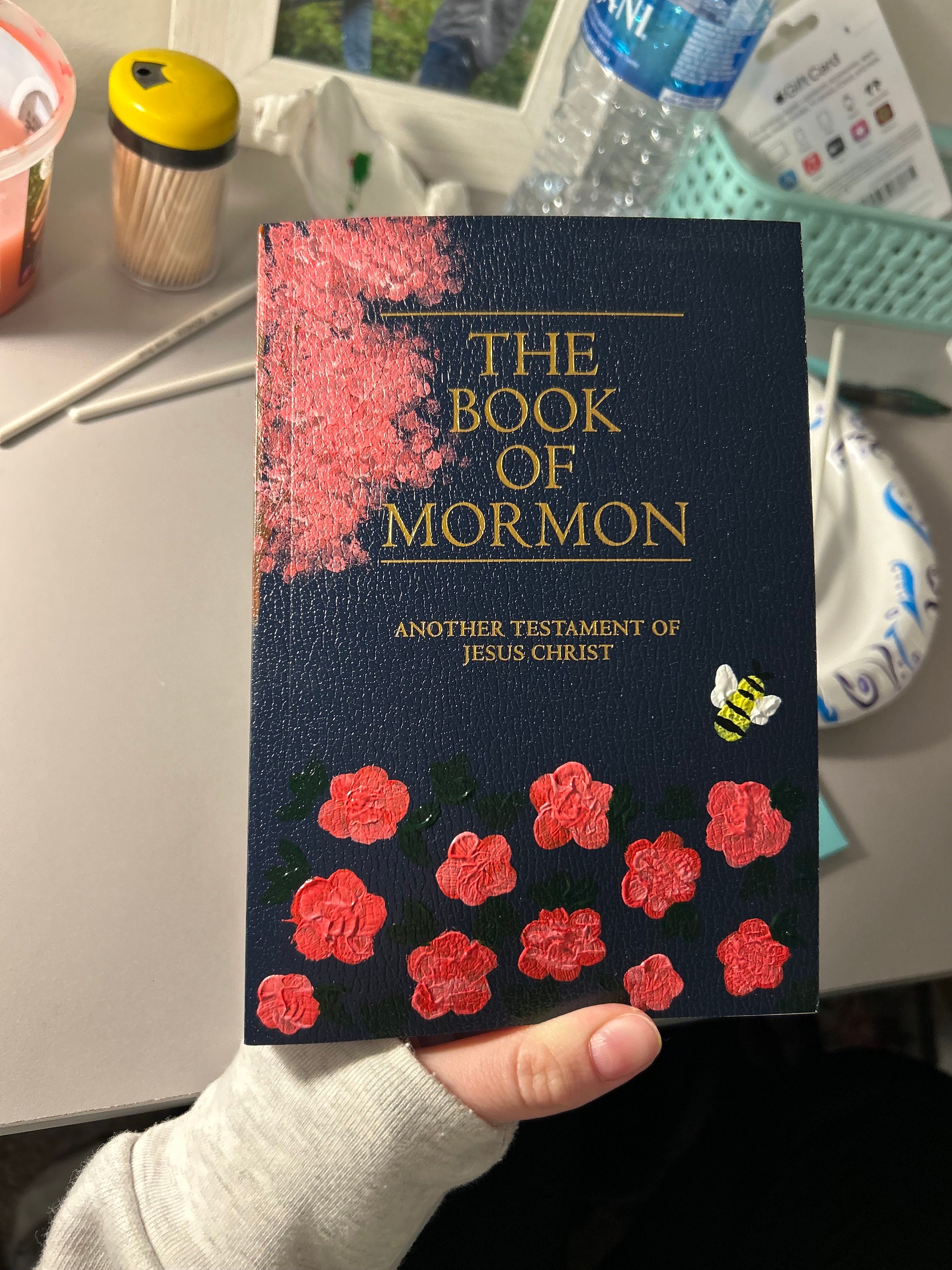 Hand Painted Book of Mormon-floral - Etsy