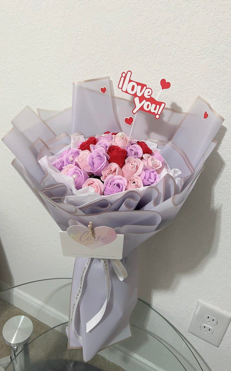 Scented Soap Roses Bouquet - Etsy