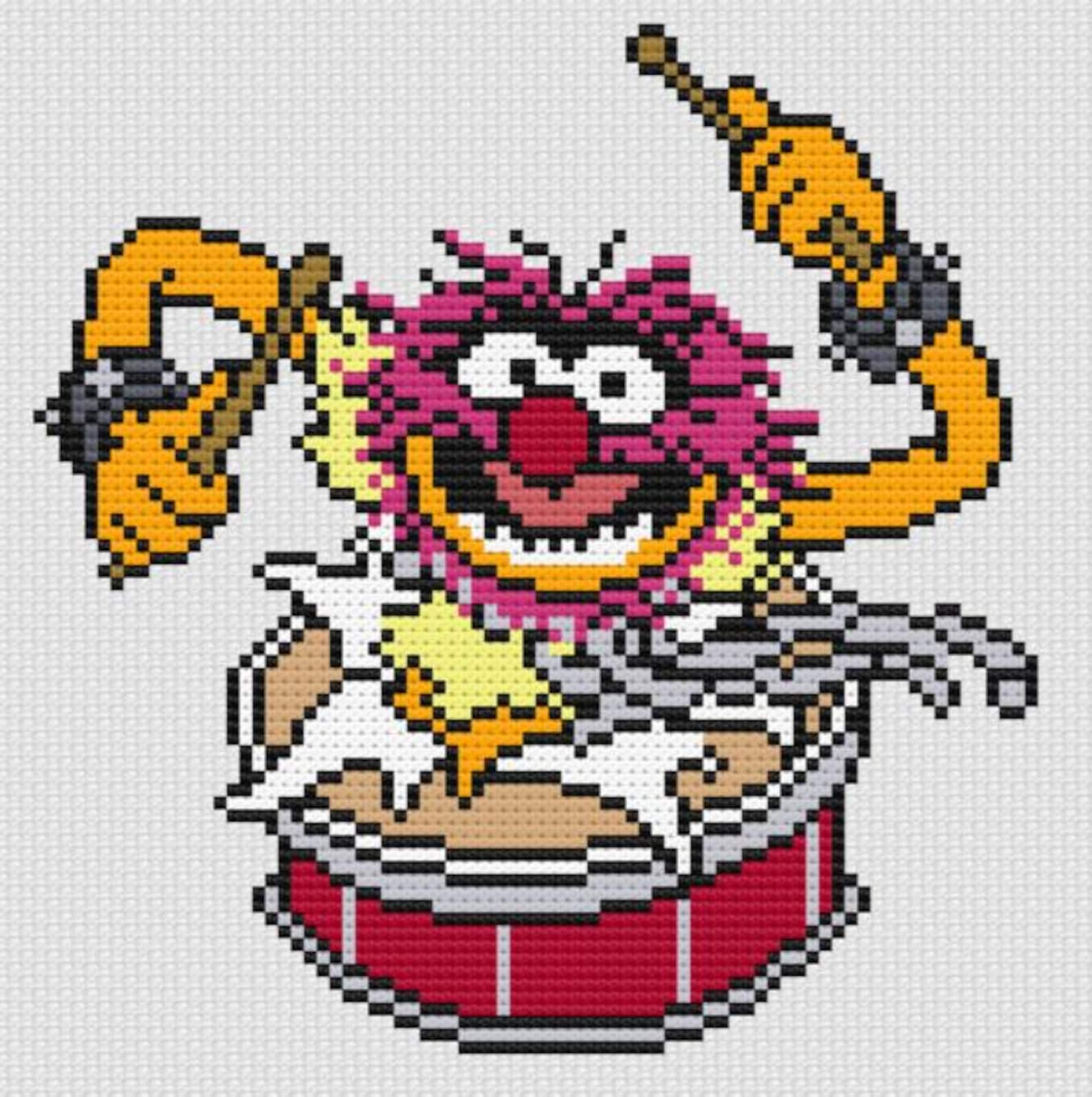 Animal on Drums Cross Stitch Pattern | Muppets | PDF Download | Pattern Keeper Compatible - Etsy