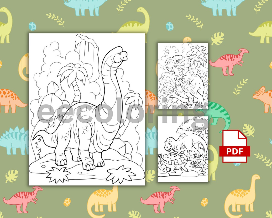 Kids Coloring Pages, Dinosaur Coloring Pages, Boys and Girls, 50 ...