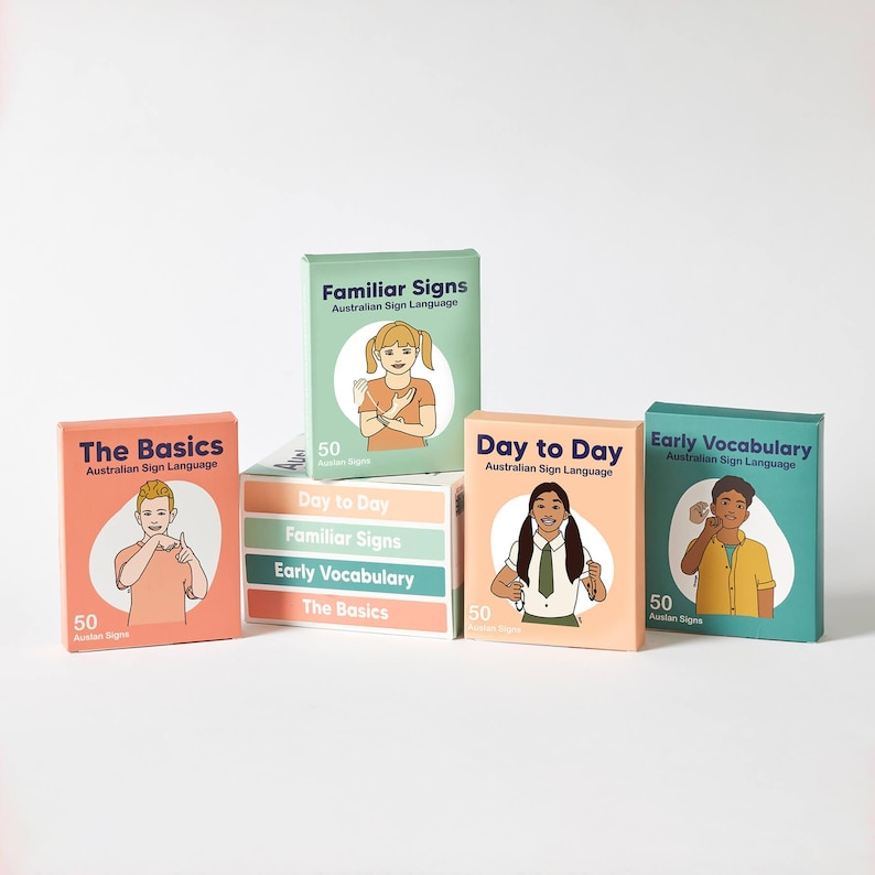 200 Auslan Flash Cards - Learn Australian Sign Language - Etsy
