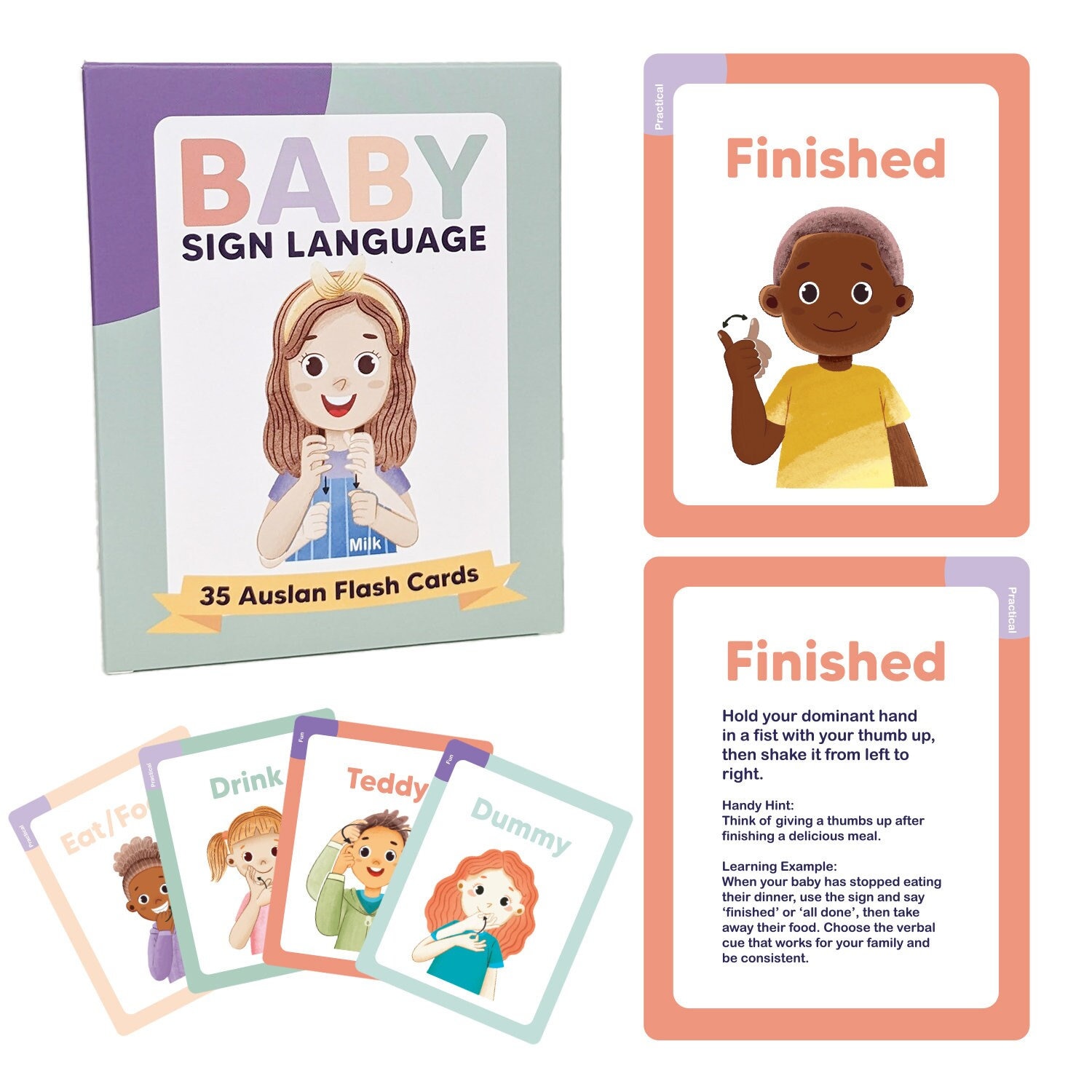 Baby Sign Language Auslan 35 Australian Flash Cards - Etsy Australia