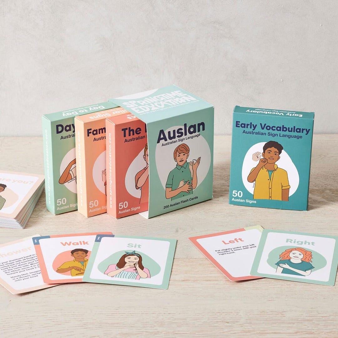 200 Auslan Flash Cards - Learn Australian Sign Language - Etsy
