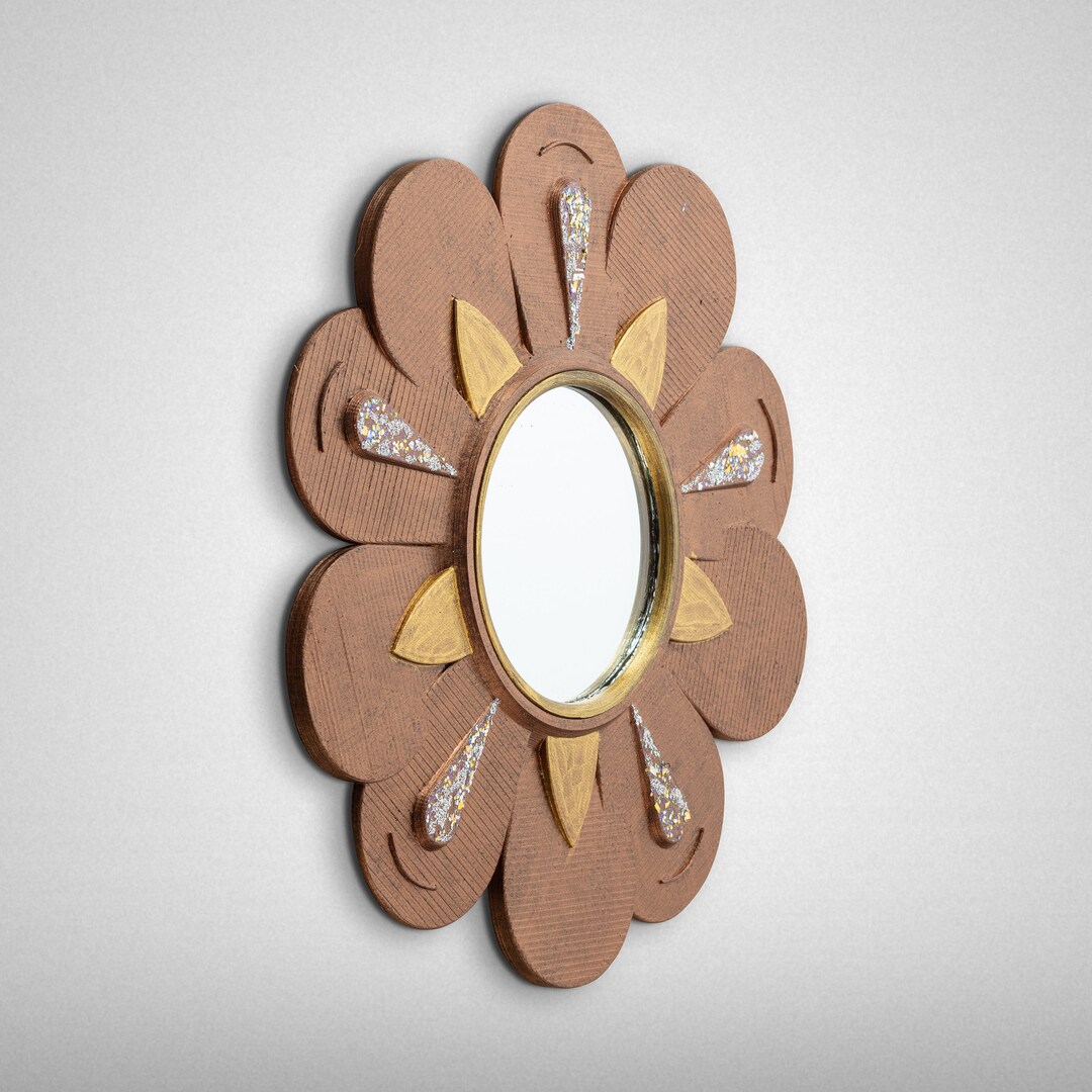 Unique 3D Printed Petal-shaped Mirrors|gold and Bronze Metallic Colors|home N Office Wall Decor ...