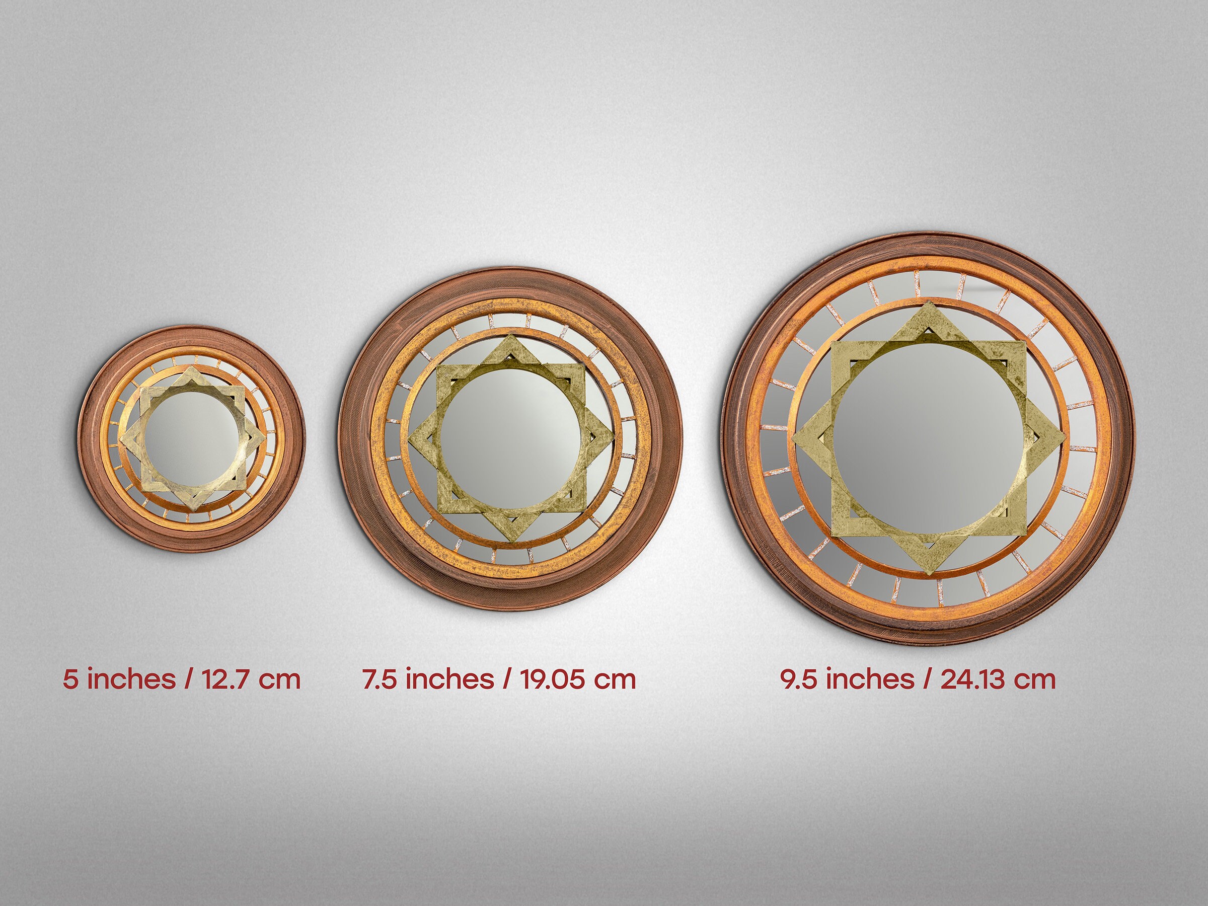 Vintage Inspired Rustic 3D Printed Mirror W Middle Eastern Shapes in ...