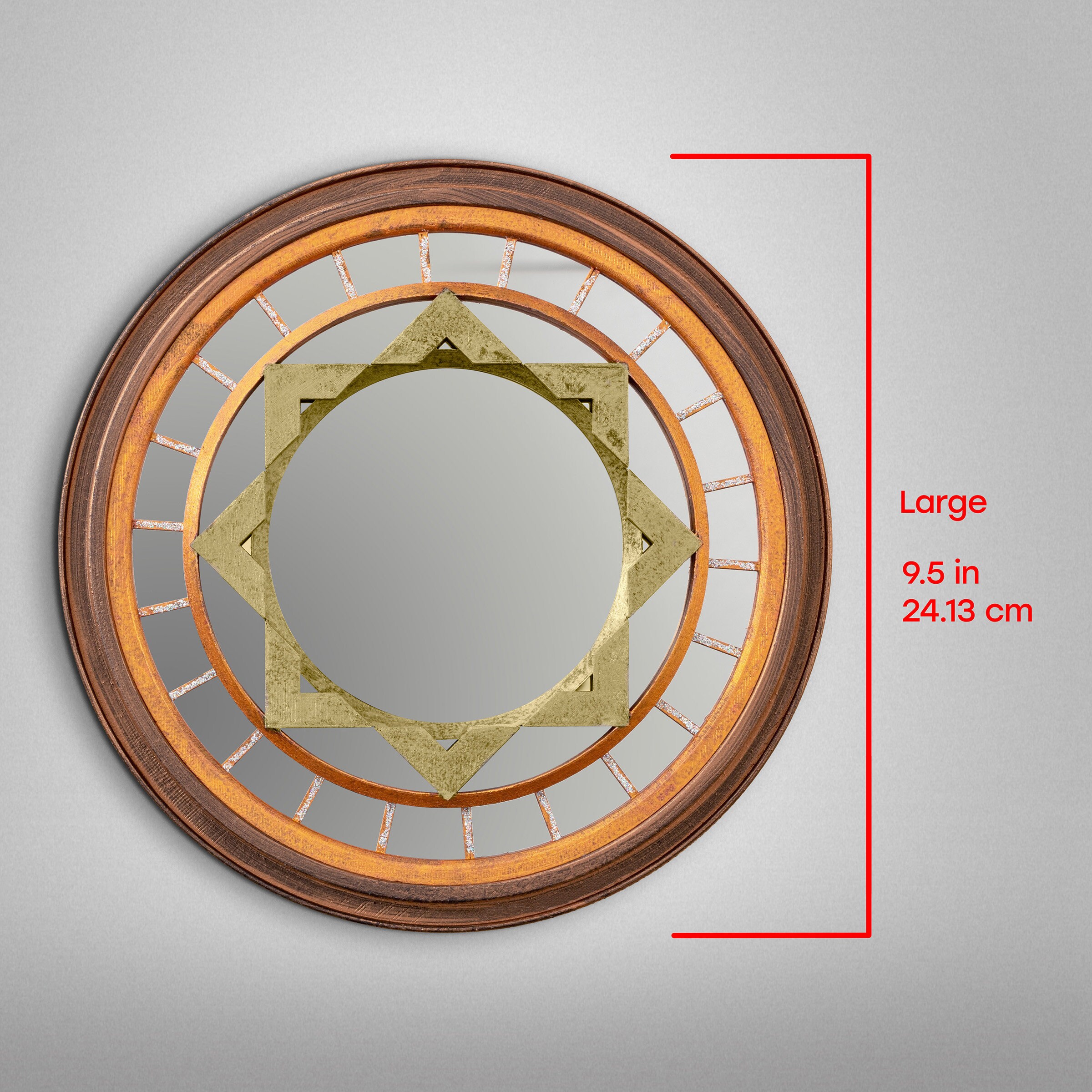 Vintage Inspired Rustic 3D Printed Mirror W Middle Eastern Shapes in ...