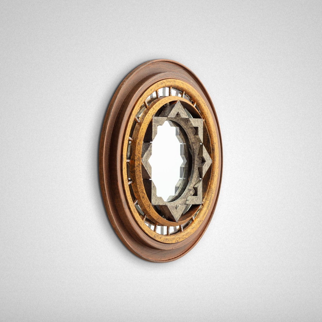 Vintage Inspired Rustic 3D Printed Mirror W Middle Eastern Shapes in ...