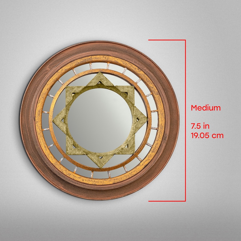 Vintage Inspired Rustic 3D Printed Mirror W Middle Eastern Shapes in ...