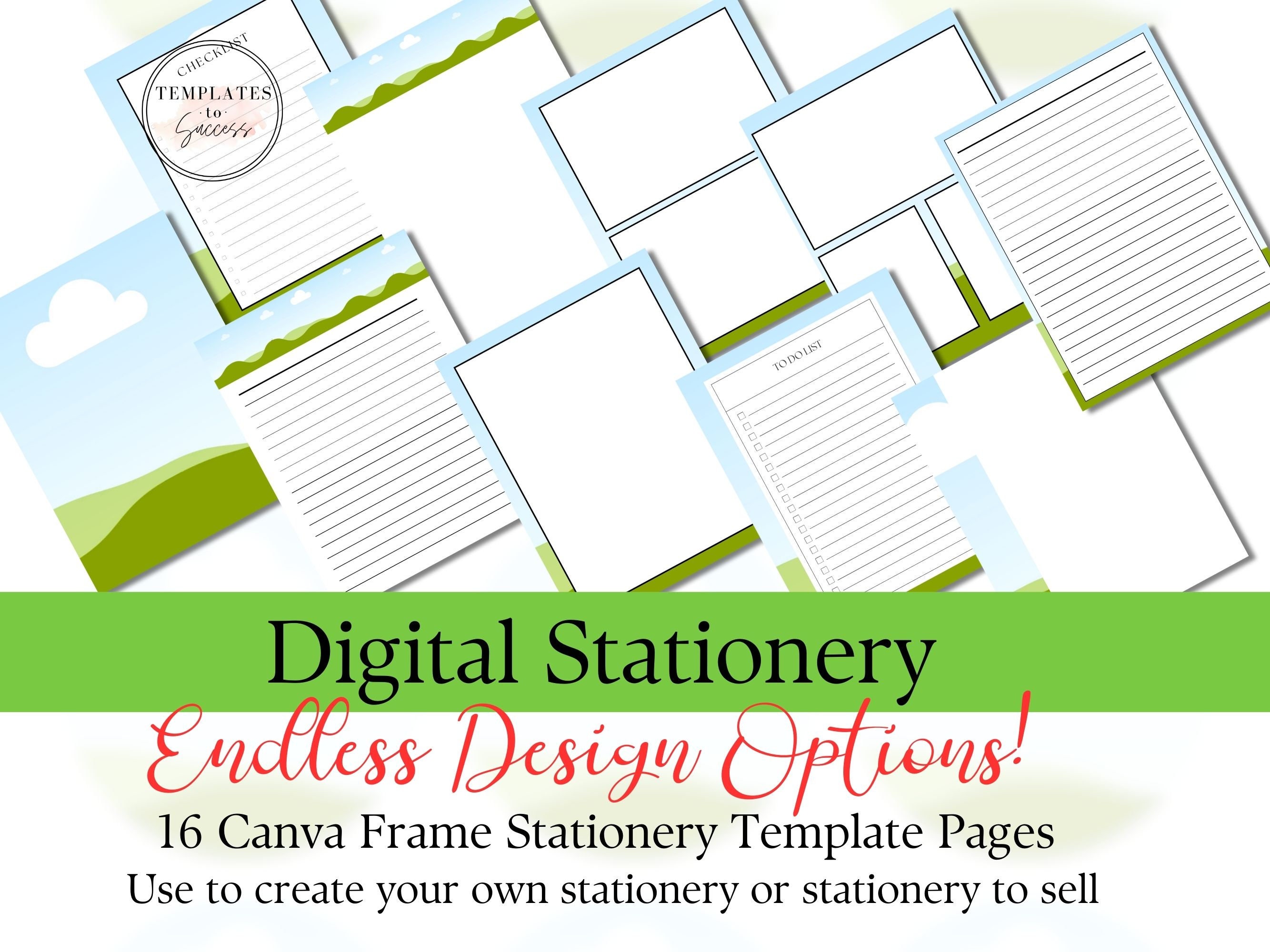 Digital Stationery Canva Frame Template Bundle for Printable Notebooks ...