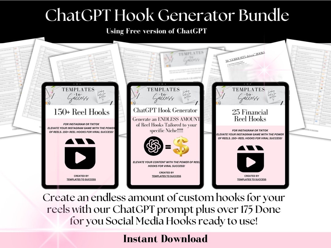 Chatgpt Hooks Bundlecontent Creator Hooks Done for You Hooks Bundlehooks Bundle for ...