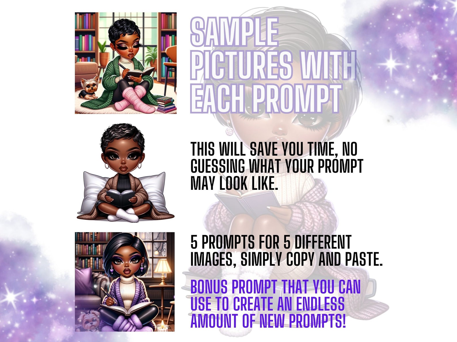 Chibi Doll Prompts Cute Black Chibi Prompts for Dall-e 3 Chibi Dolls ...