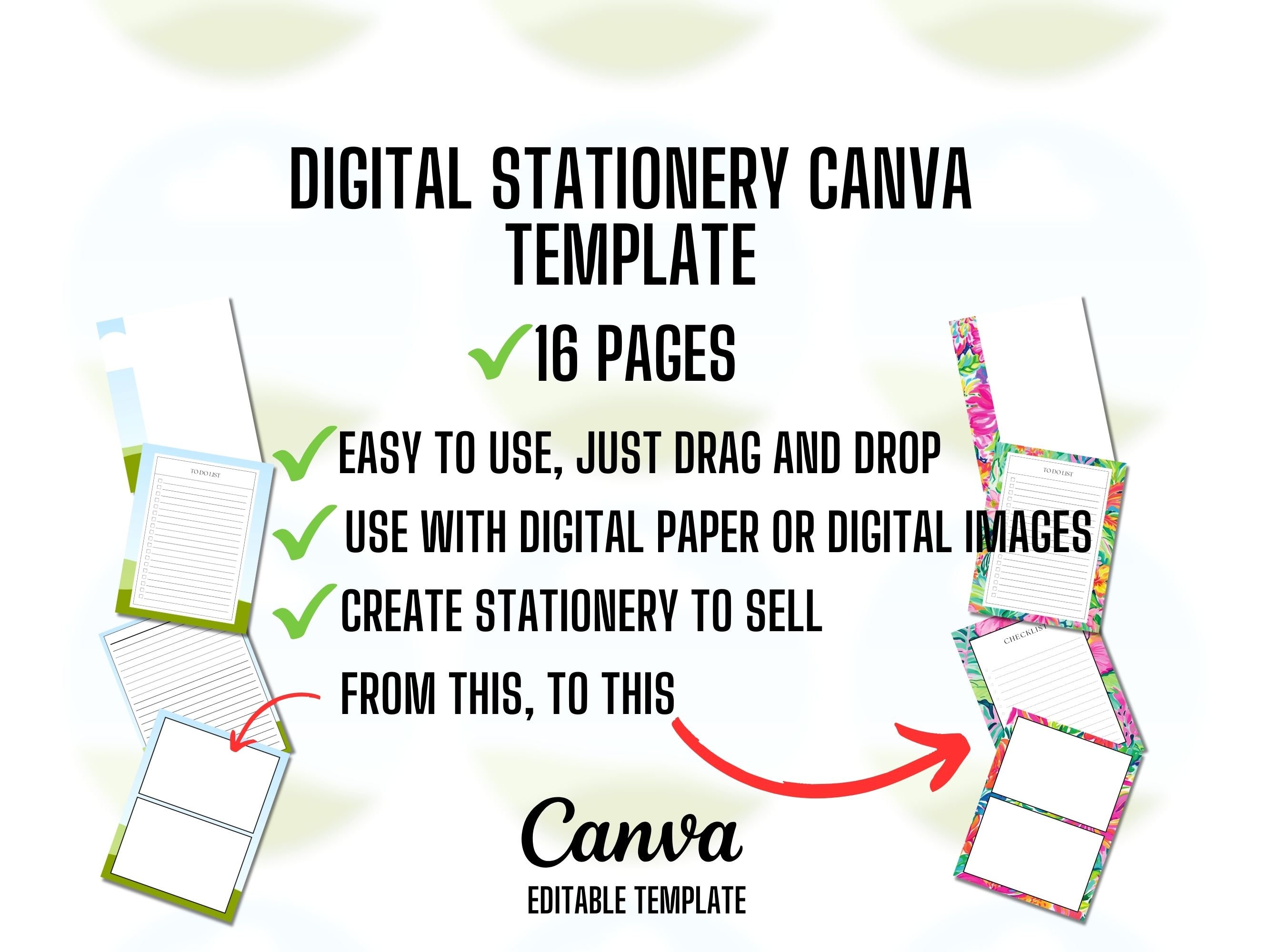 Digital Stationery Canva Frame Template Bundle for Printable Notebooks ...