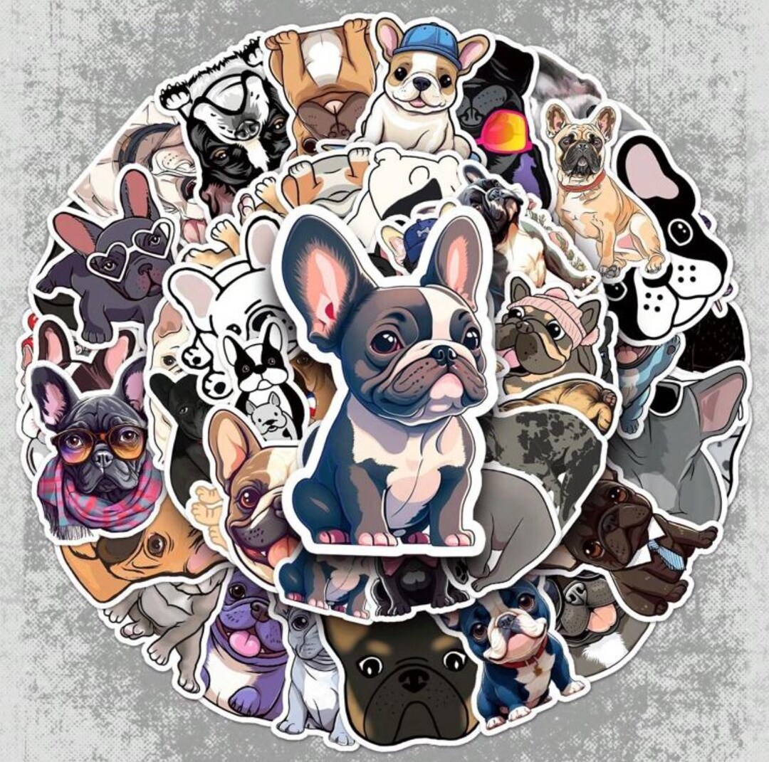 Frenchie Bulldog Sticker, Frenchie Puppy Stickers, Dog Lover Sticker - Etsy