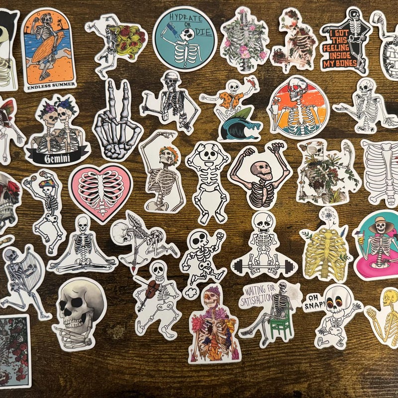 Skeleton Sticker - Etsy