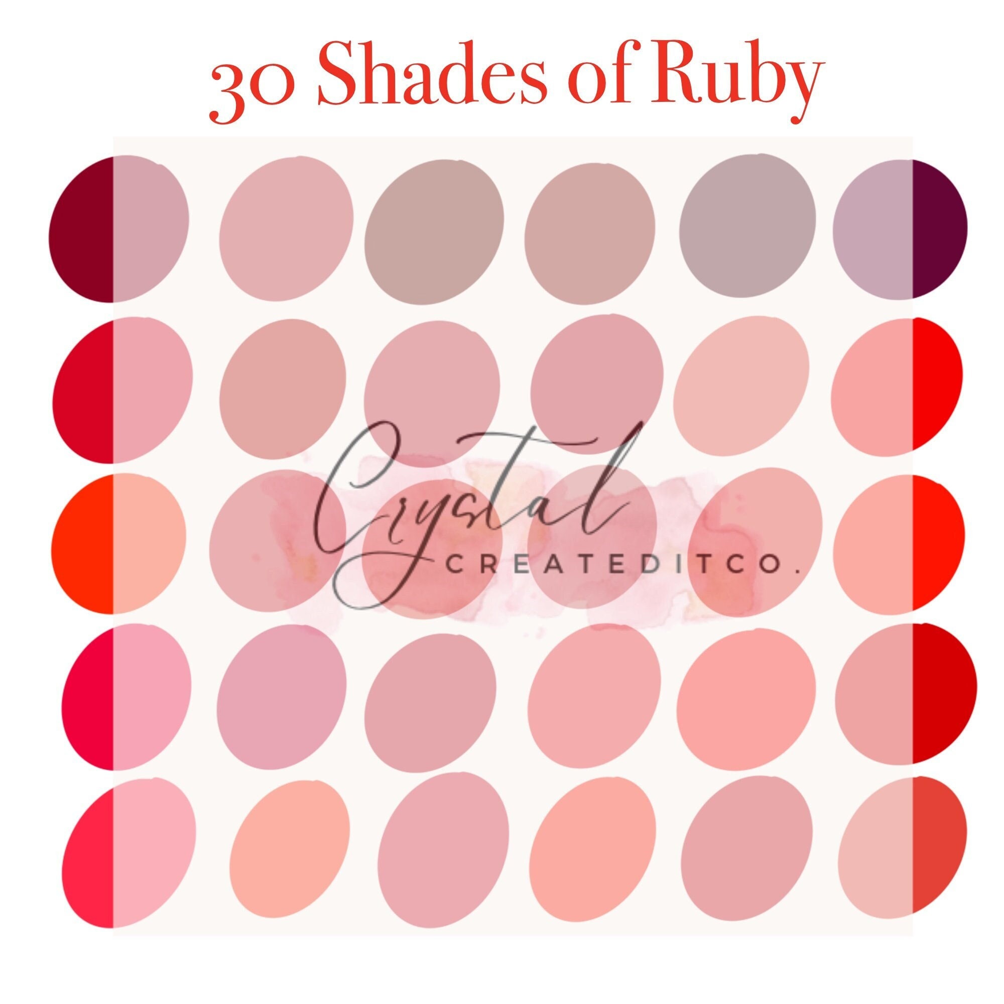 Procreate Color Palette Hex Codes Included Hues Of Red Etsy Canada
