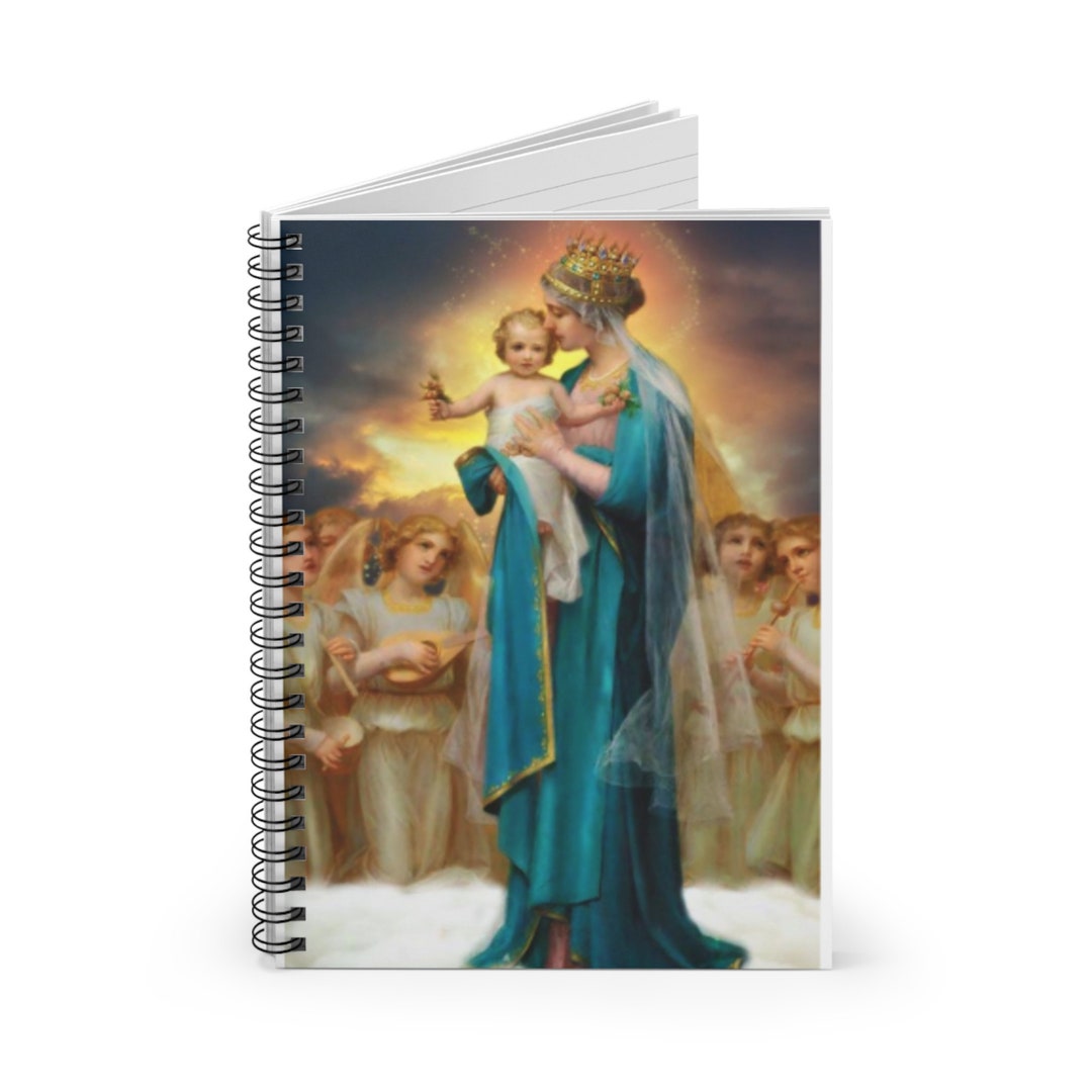 Mother Mary, Baby Jesus and the Angels Spiral Christmas Notebook ...