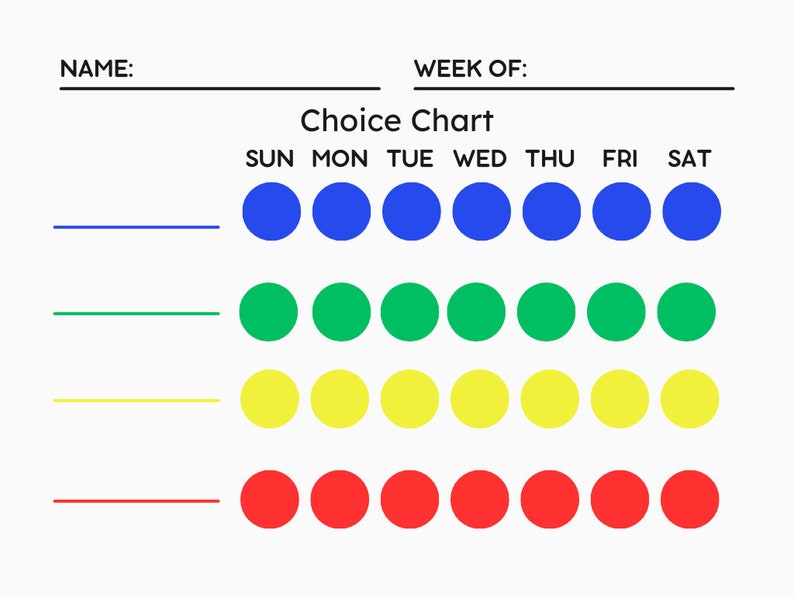 Behavior Chart Choice Chart - Etsy