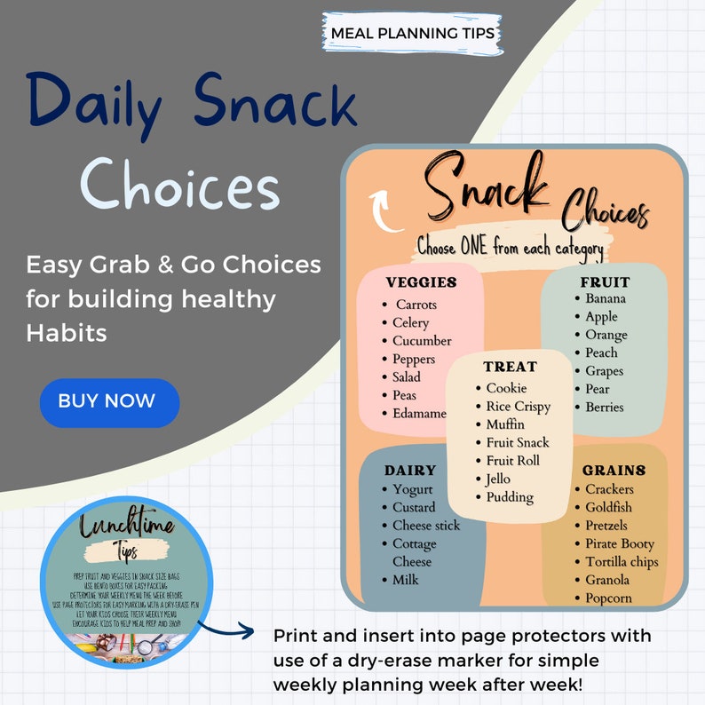 Weekly Kids Meal Planner- 35+ Simple Lunches With Thousands of Weekly ...