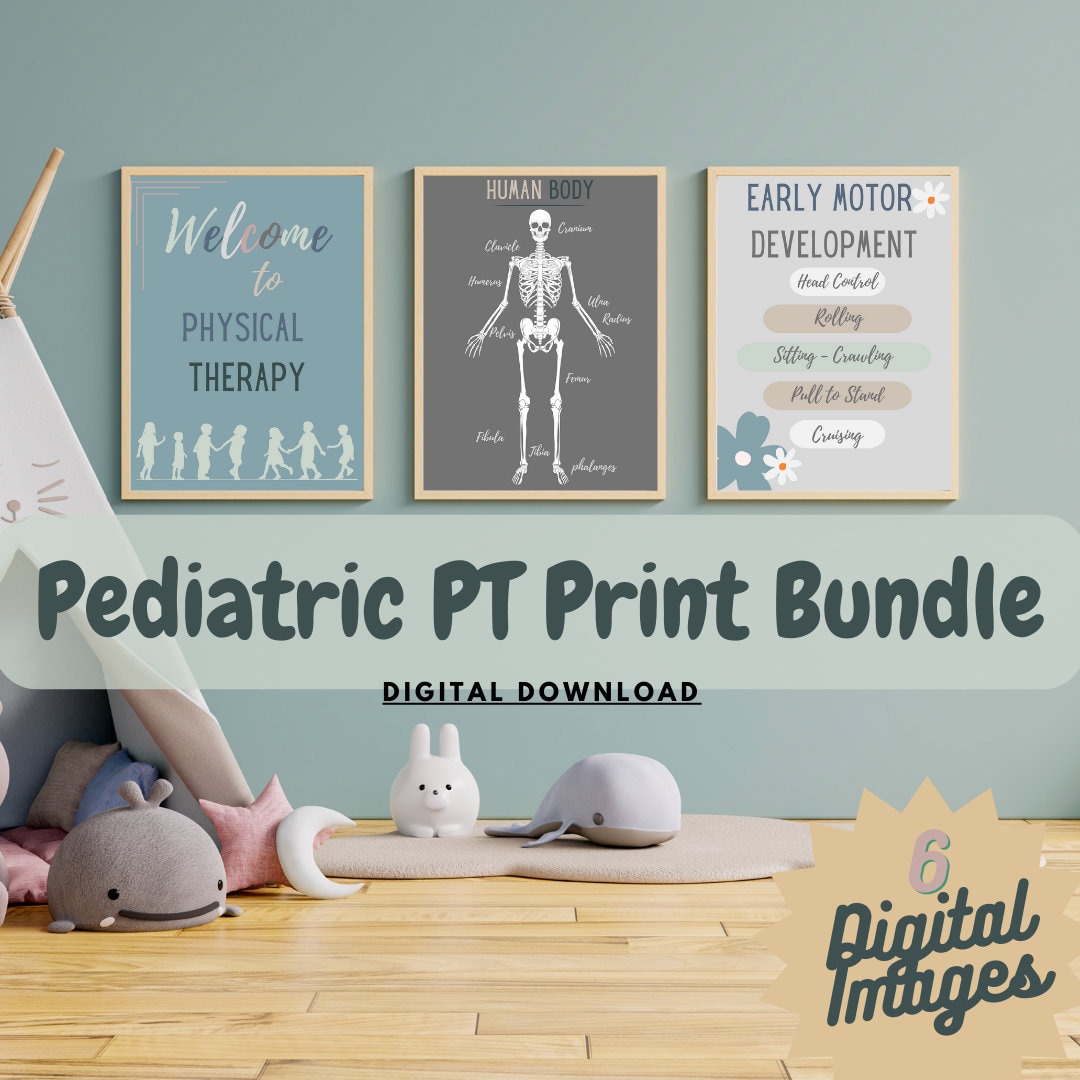 Pediatric Physical Therapy Poster Bundle Wall Clinic Decor, 6 Digital ...