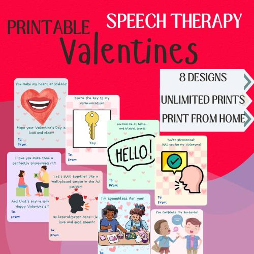 Speech Therapy Valentines Day Cards Funny - Etsy