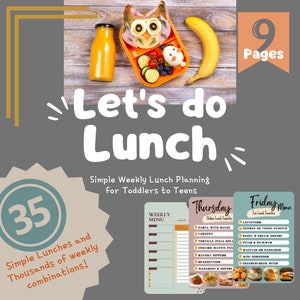 Weekly Kids Meal Planner- 35+ Simple Lunches With Thousands of Weekly ...
