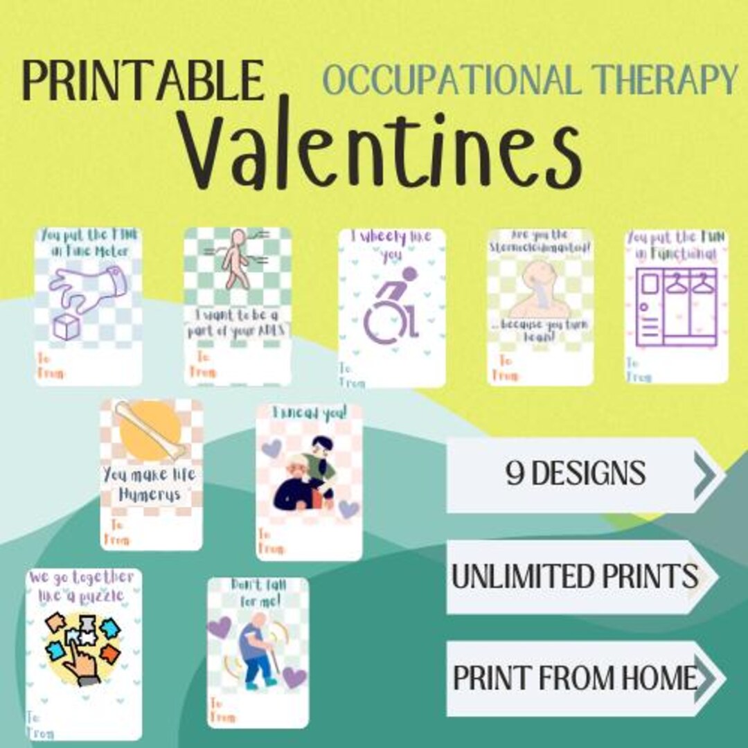 Occupational Therapy Valentines Day Cards Funny - Etsy
