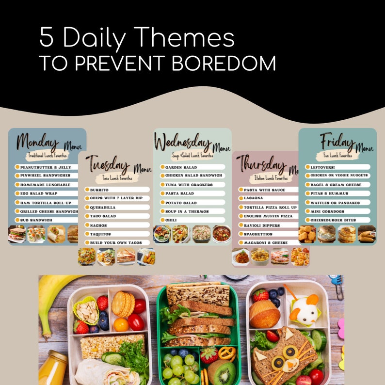 Weekly Kids Meal Planner- 35+ Simple Lunches With Thousands of Weekly ...
