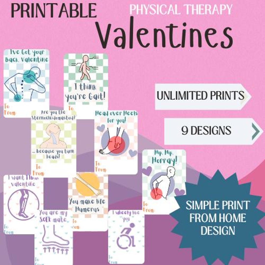 Physical Therapy Valentines Day Cards Funny - Etsy