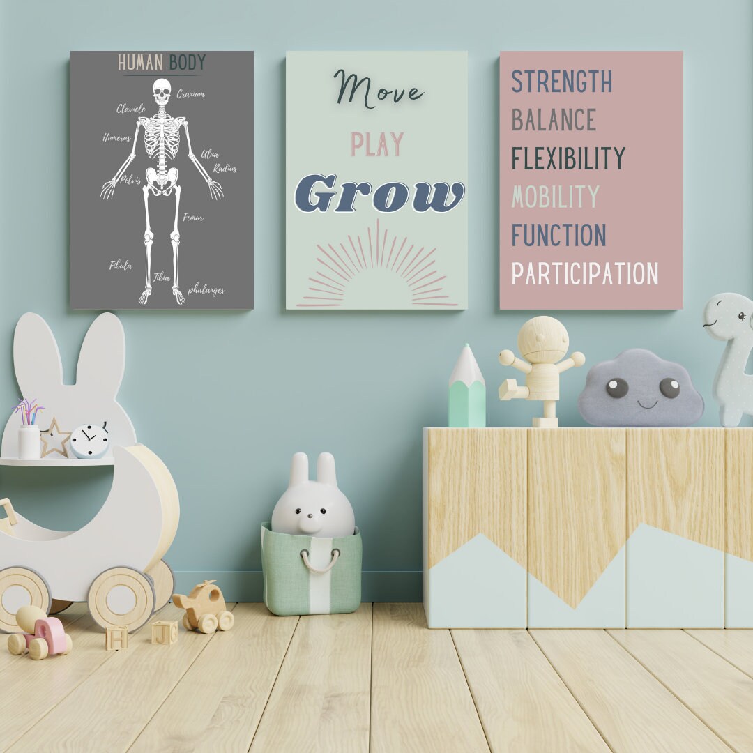 Pediatric Physical Therapy Poster Bundle Wall Clinic Decor, 6 Digital ...