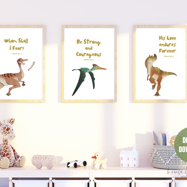 Christian Dinosaur Wall Art - Etsy