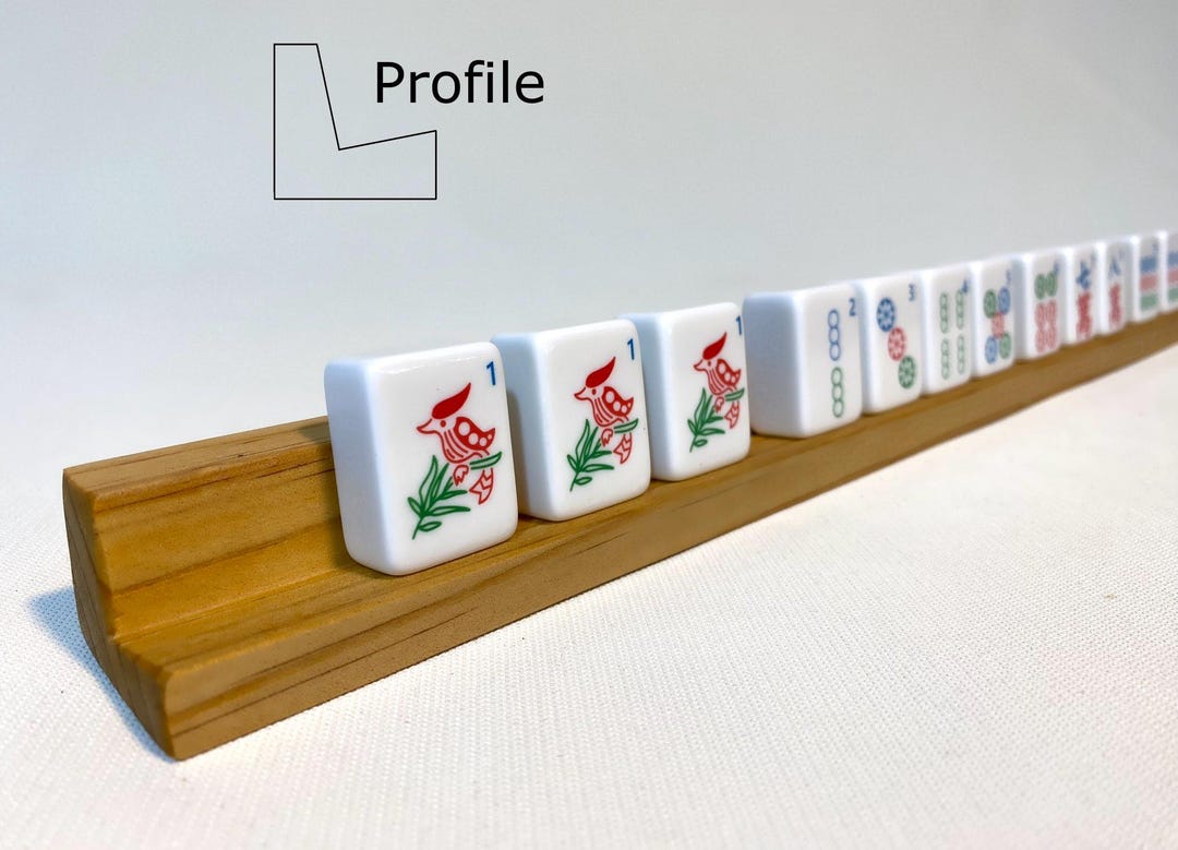 Pack of 4 Wooden Mahjong Tile Racks - Straight-backed With Optional ...