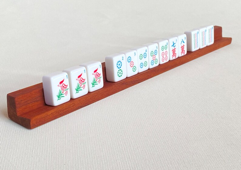 Pack of 4 Wooden Mahjong Tile Racks Straight-backed, Dark Wood - Etsy