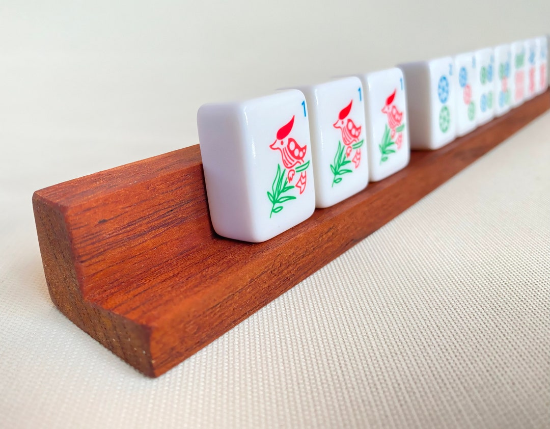 Pack of 4 Wooden Mahjong Tile Racks Straight-backed, Dark Wood - Etsy