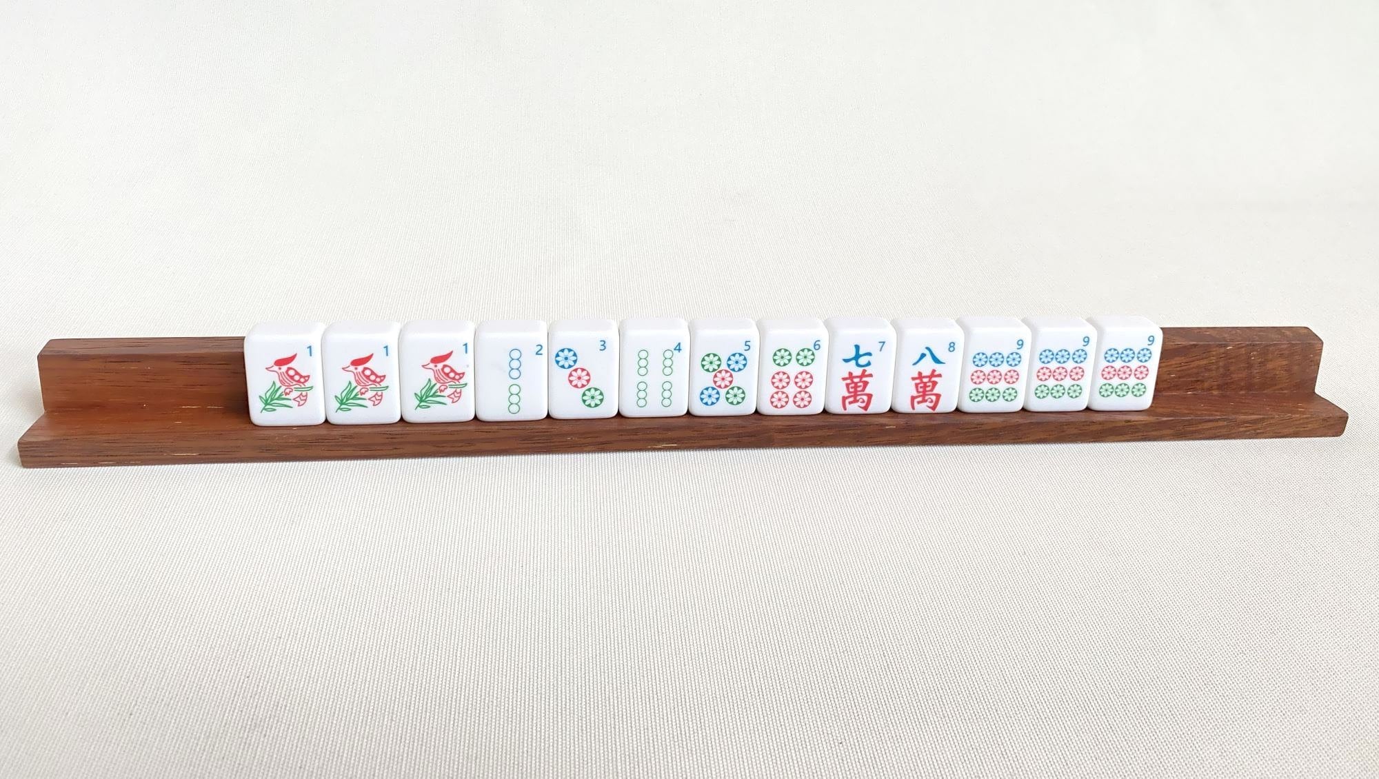 Pack of 4 Hardwoood Mahjong Tile Racks - Straight-backed With Optional ...