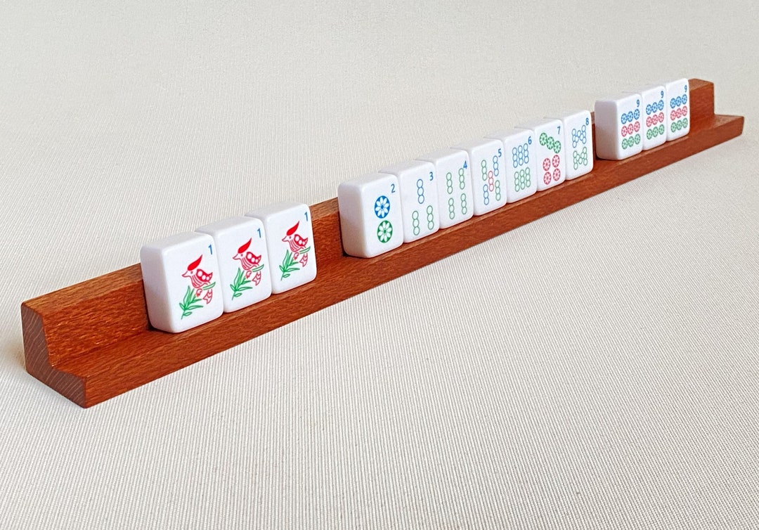 Pack of 4 Silky Oak Mahjong Tile Racks - Straight-backed With Optional ...