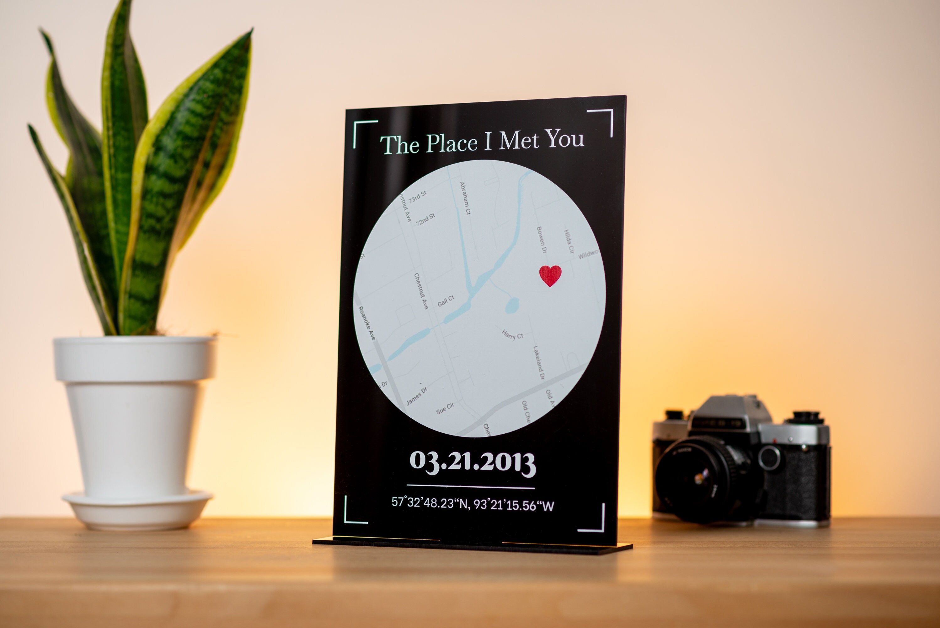 Where We Met Map, First Date Plaque, Custom Map Plaque, Personalized ...