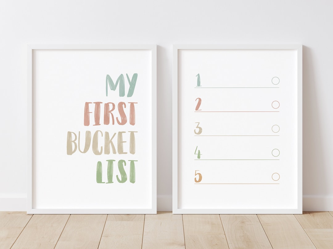 My First Bucket List for Kids, Write Your Own, Boho, Simple and ...
